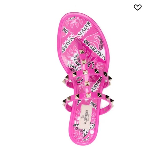 Valentino | Shoes | Valentino Rubber Studded Accents Slides Size 38 ...